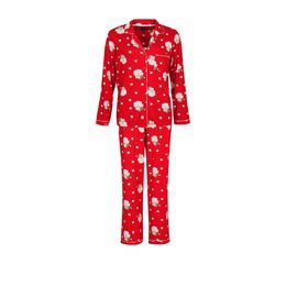 Loungeable Pyjama Damen Gr&ouml;&szlig;e XL rot / wei&szlig; Winterkleid