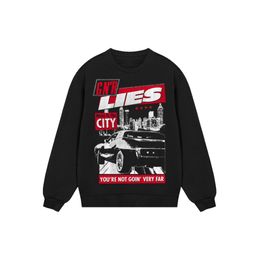 F4NT4STIC Sweatshirt 'Guns N' Roses Lies City Rock Music' Herren Gr&ouml;&szlig;e M rot / schwarz / wei&szlig;
