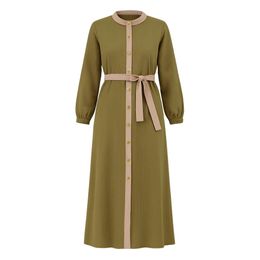 Modamihram Kleid Damen Gr&ouml;&szlig;e 46 dunkelbeige / oliv Winterkleid