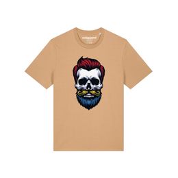 Watapparel Shirt 'Hipster Skull' Herren Gr&ouml;&szlig;e S beige / blau / schwarz / wei&szlig;