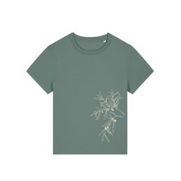 Life-tree Shirt 'Organic Fairwear Olive Branch' Damen Gr&ouml;&szlig;e M t&uuml;rkis