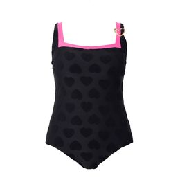 Ulla Popken Badeanzug Damen Gr&ouml;&szlig;e M/L pink / schwarz