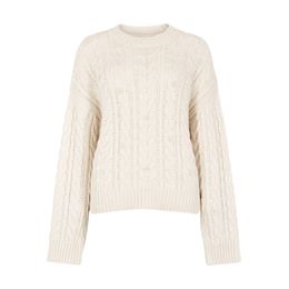 Apricot Pearl Embellished Cable Knit Jumper ' ' Damen Gr&ouml;&szlig;e L creme