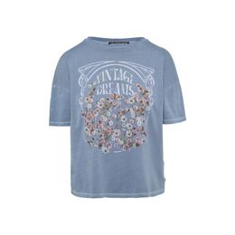 QS T-Shirt Damen Gr&ouml;&szlig;e S blue denim / hellblau / rosa / offwhite