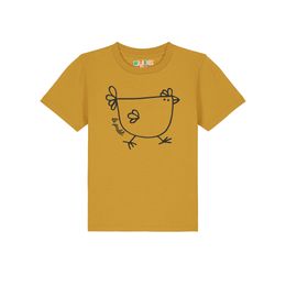 Watabout.kids T-Shirt 'Le Poulet - Das Huhn' Jungen Gr&ouml;&szlig;e 134/146 gelbmeliert / schwarz