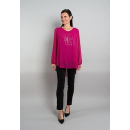 Seidel Moden Bluse Damen Gr&ouml;&szlig;e XL grau / magenta