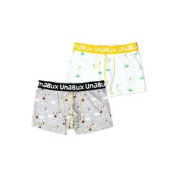 Unabux Boxershorts Herren Gr&ouml;&szlig;e M grau / mischfarben / wei&szlig;