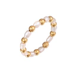 Elli Ring 'Pearl' Damen Gr&ouml;&szlig;e 54 gold / perlwei&szlig;