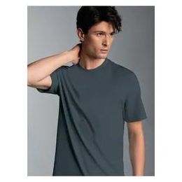 T-Shirt TRIGEMA "TRIGEMA T-Shirt DELUXE Baumwolle", Herren, Gr. 3XL, grau (anthrazit), Single Jersey, 100% Baumwolle, Basic, lang, Rundhals, Shirts T-Shirt