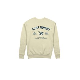 Surf Monkey Sweatshirt 'Rette das Ozean' Herren Gr&ouml;&szlig;e XL hellgelb