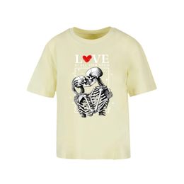 F4NT4STIC T-Shirt 'Love Is All You Need' Damen Gr&ouml;&szlig;e 4XL hellgelb / anthrazit / rot