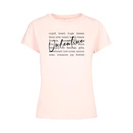 F4NT4STIC T-Shirt 'Valentine Herz Hugs Kisses Love Flowers Joy' Damen Gr&ouml;&szlig;e XXL rosa / schwarz