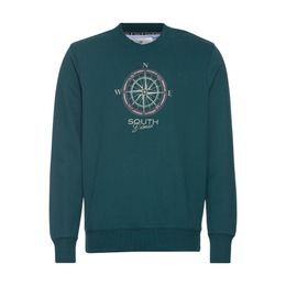 Delmao Sweatshirt Herren Gr&ouml;&szlig;e S dunkelgr&uuml;n / wei&szlig;