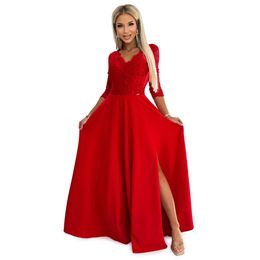 numoco Abendkleid 'Maxikleid Amber' Damen Gr&ouml;&szlig;e 42 feuerrot Winterkleid