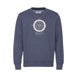 Delmao Sweatshirt Herren Gr&ouml;&szlig;e L indigo / grau / wei&szlig;