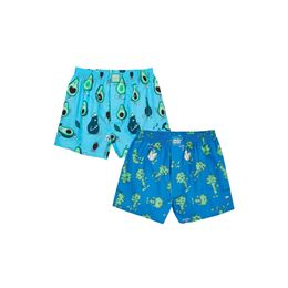 Lousy Livin Underwear Lousy Livin Boxershorts 'Avocado & Broccoli' Herren Gr&ouml;&szlig;e XXL blau / mischfarben