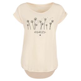 F4NT4STIC T-Shirt 'Dandelion Blume' Damen Gr&ouml;&szlig;e 5XL sand / schwarz