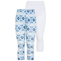 Kangaroos Leggings M&auml;dchen Gr&ouml;&szlig;e 128/134 blau / hellblau / wei&szlig;