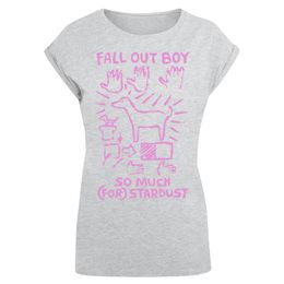 F4NT4STIC T-Shirt 'Fall Out Boy Pink Dog So Much Stardust' Damen Gr&ouml;&szlig;e 5XL graumeliert / hellpink