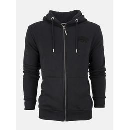 Forsberg Sweatshirt 'Zip-Hoodie mit Frottee Logo' Herren Gr&ouml;&szlig;e 4XL schwarz