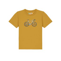 Watabout.kids T-Shirt 'Doodle Bike' Jungen Gr&ouml;&szlig;e 134/146 ocker / grau / wei&szlig;