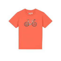 Watabout.kids T-Shirt 'Doodle Bike' Jungen Gr&ouml;&szlig;e 152/158 hellgrau / dunkelgrau / koralle / wollwei&szlig;