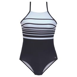 Lascana Badeanzug Damen Gr&ouml;&szlig;e M pastellblau / schwarz
