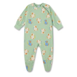 Sanetta Strampler 'Affe' Jungen Gr&ouml;&szlig;e 56 beige / blau / kiwi