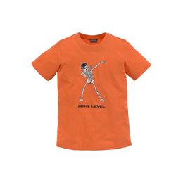 Kidsworld Shirt Jungen Gr&ouml;&szlig;e 140/146 orange / schwarz / naturwei&szlig;