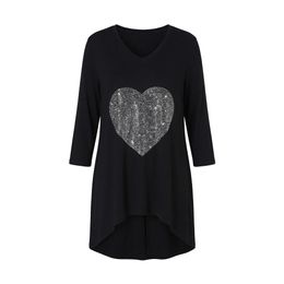 MIAMODA Shirt Damen Gr&ouml;&szlig;e 10XL schwarz / silber