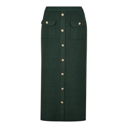 Apricot Ribbed Knit Button-Down Midi Skirt ' ' Damen Gr&ouml;&szlig;e 44 gr&uuml;n