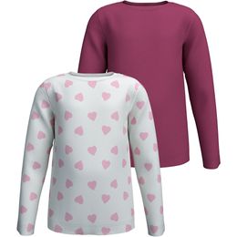 Kidsworld Shirt M&auml;dchen Gr&ouml;&szlig;e 116/122 rosa / wei&szlig;