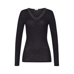 Hanro Longsleeve ' Woolen Lace ' Damen Gr&ouml;&szlig;e M schwarz