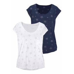 Beach Time T-Shirts (2 St&uuml;ck) Damen Gr&ouml;&szlig;e L navy