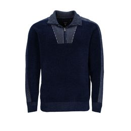 Hajo Pullover 'Chenille' Herren Gr&ouml;&szlig;e M blau / wei&szlig;