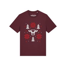 Watapparel T-Shirt 'Christmas With Love' Herren Gr&ouml;&szlig;e 5XL bordeaux / wei&szlig;