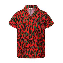 King Kameha Shirt 'Flames Allover' Herren Gr&ouml;&szlig;e M rot