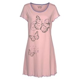 Vivance Nachthemd Damen Gr&ouml;&szlig;e XS lila / rosa / schwarz