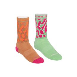 KARI TRAA Sportsocken Damen Gr&ouml;&szlig;e 36.5 umbra / gr&uuml;n / orange / pink