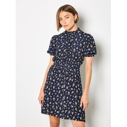 Apricot Ditsy Floral Ruffle Mini Dress ' ' Damen Gr&ouml;&szlig;e 34 navy Winterkleid