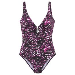 Bruno Banani Badeanzug Damen Gr&ouml;&szlig;e XS/S pink / schwarz / wei&szlig;
