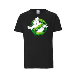 logoshirt T-Shirt 'Ghostbusters Slime Logo' Damen Gr&ouml;&szlig;e XXL gr&uuml;n / schwarz / wei&szlig;