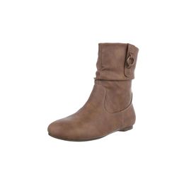 Ital-Design Stiefelette Damen Gr&ouml;&szlig;e 38 hellbraun Winterschuhe
