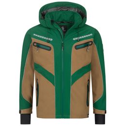 Rock Creek Outdoorjacke Herren Gr&ouml;&szlig;e L hellbraun / gr&uuml;n / wei&szlig;