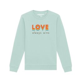 Watapparel Sweatshirt ' Love always wins ' Herren Gr&ouml;&szlig;e XL azur / orange