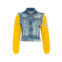 Cipo & Baxx Cipo & Baxx &Uuml;bergangsjacke Damen Gr&ouml;&szlig;e XL blue denim / gelb