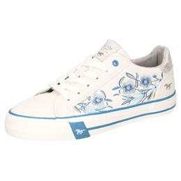 Mustang Sneaker Damen Gr&ouml;&szlig;e 38 creme / taubenblau / hellblau / silber