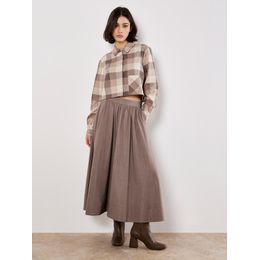 Apricot Check Print Cropped Shirt ' ' Damen Gr&ouml;&szlig;e S grau