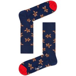 Happy Socks Socken 'Gingerbread' Damen Gr&ouml;&szlig;e 36/40 marine / braun / rot / wei&szlig;