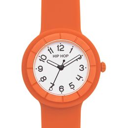 Hip Hop Uhr Damen Gr&ouml;&szlig;e One Size orange / wei&szlig;